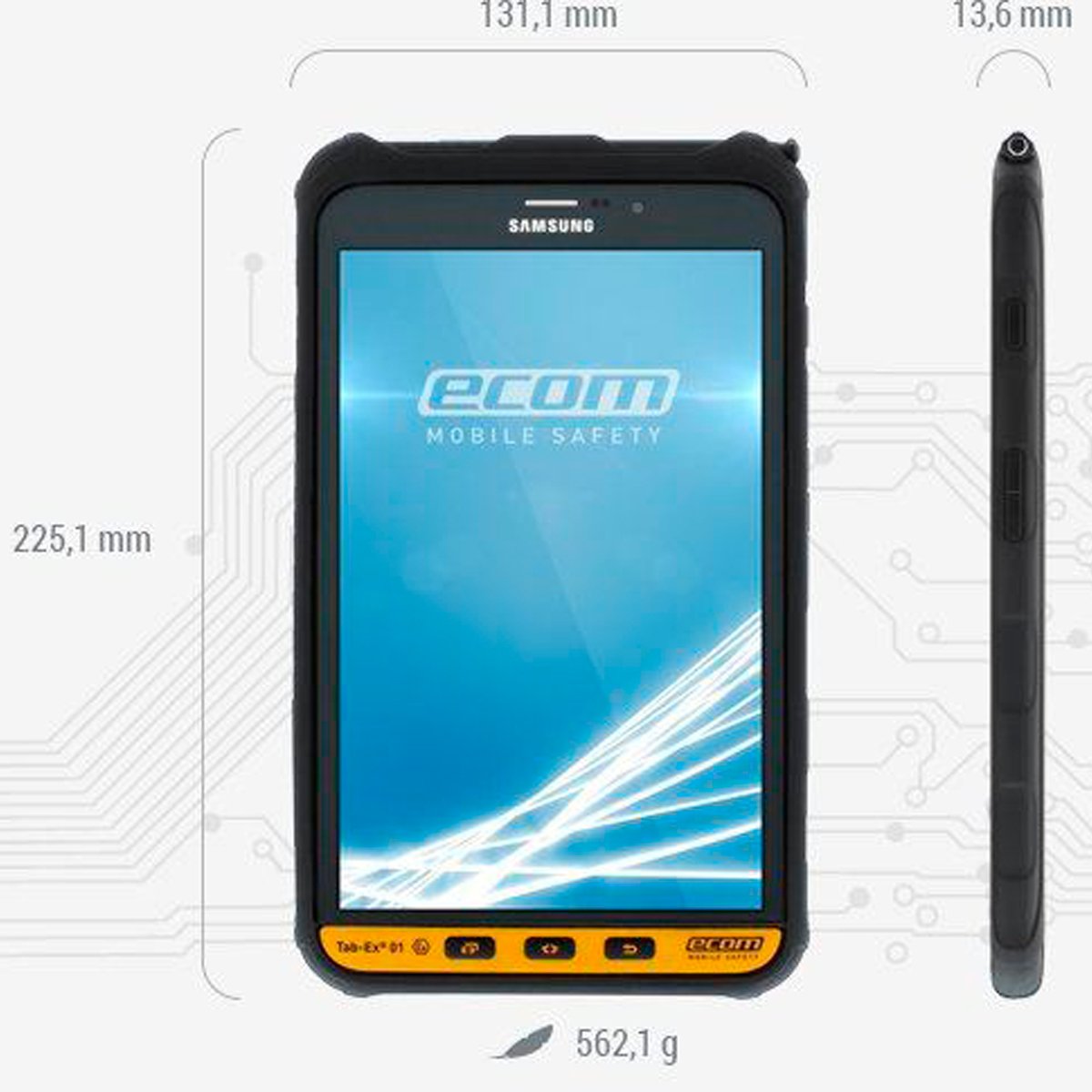 Tab intrínseca Samsung Ecom EX 01 Zona 2 / DIV 2 ATEX uso rudo Android ...