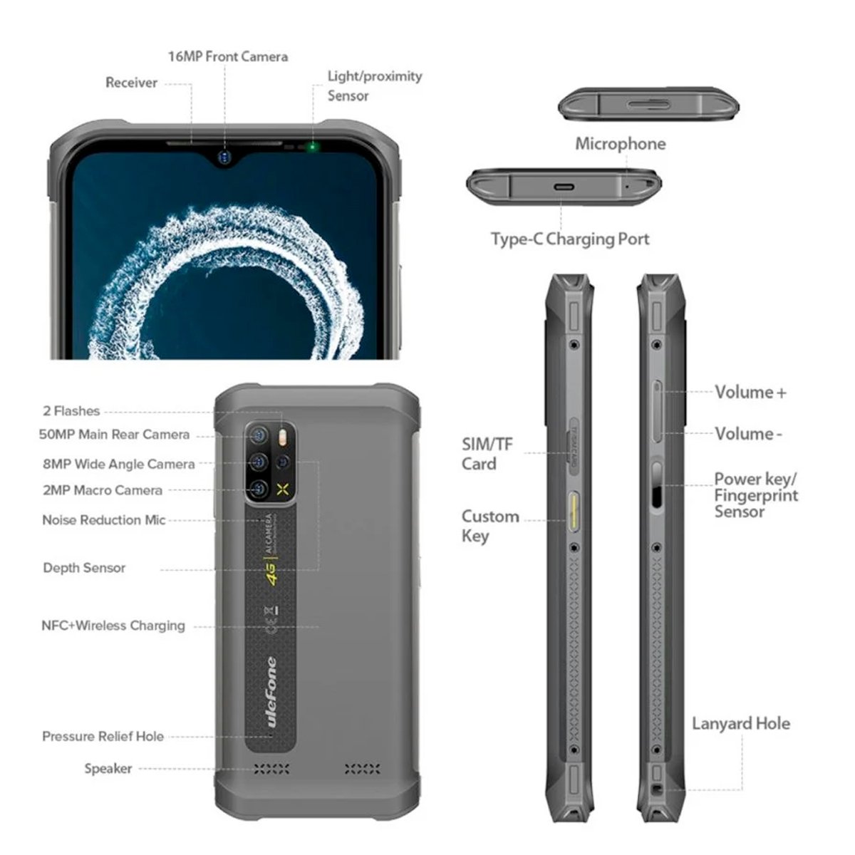 Ulefone Armor 12S Uso rudo resistente a caídas, agua, polvo 128GB ROM ...